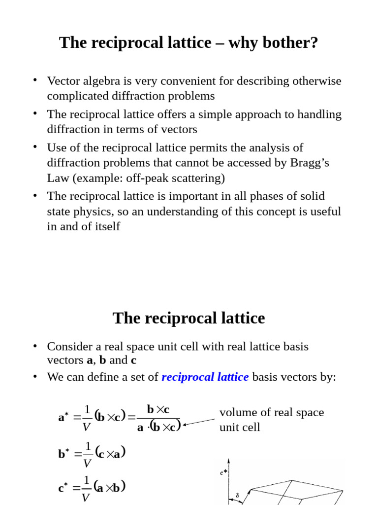 Understanding Reciprocal Lattice Concepts | PDF | Sphere | X Ray Crystallography