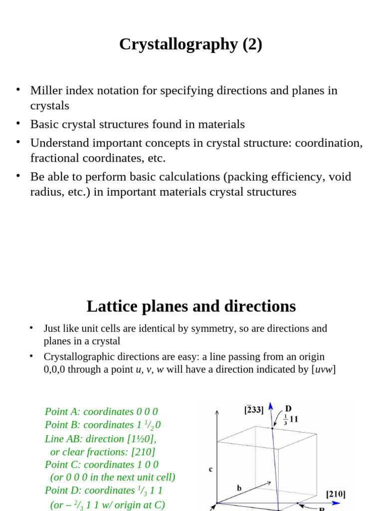 03 Lecture Crystallography | PDF | Crystal Structure | Phases Of Matter