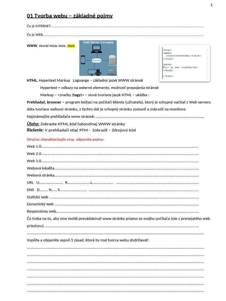 01 Tvorba Webu Webnode1 ROZLOŽENIE SEKCIE - HYPERTEXT | PDF
