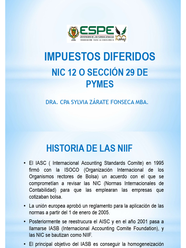 Impuestos Diferidos NIC12 Sec.29 Pymes SZF | PDF | normas ...