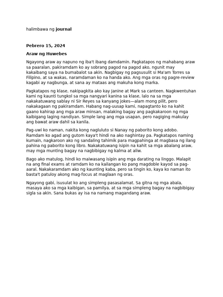 Halimbawa NG Journal | PDF