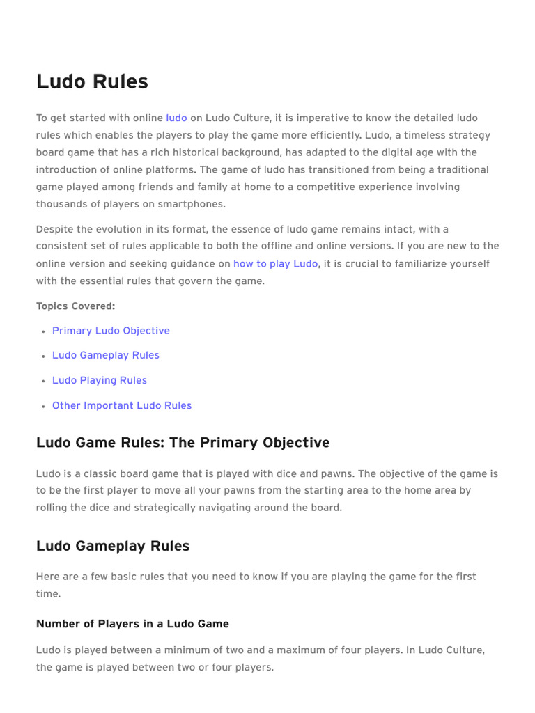 ludo-rules | PDF | Board Games | Gaming