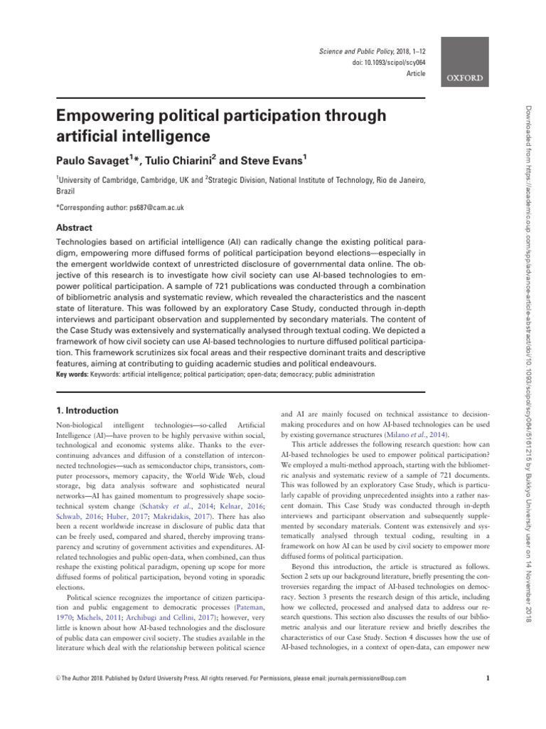Empowering Political Participation Through Artificial Intelligence ...