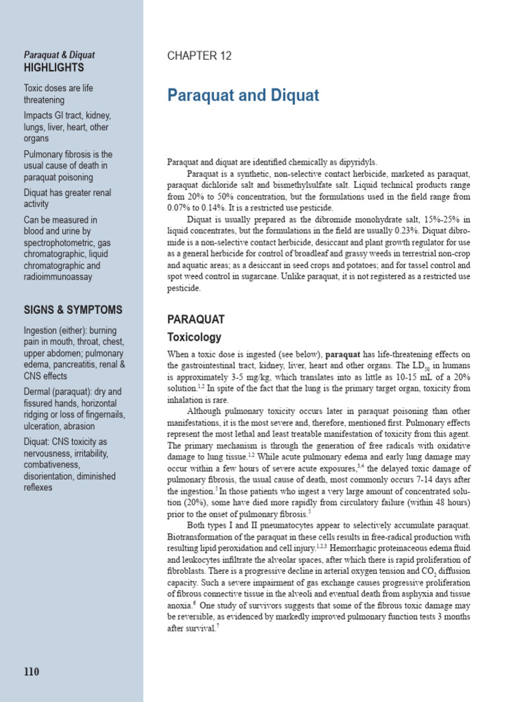 Paraquatdiquat | PDF | Lung | Kidney