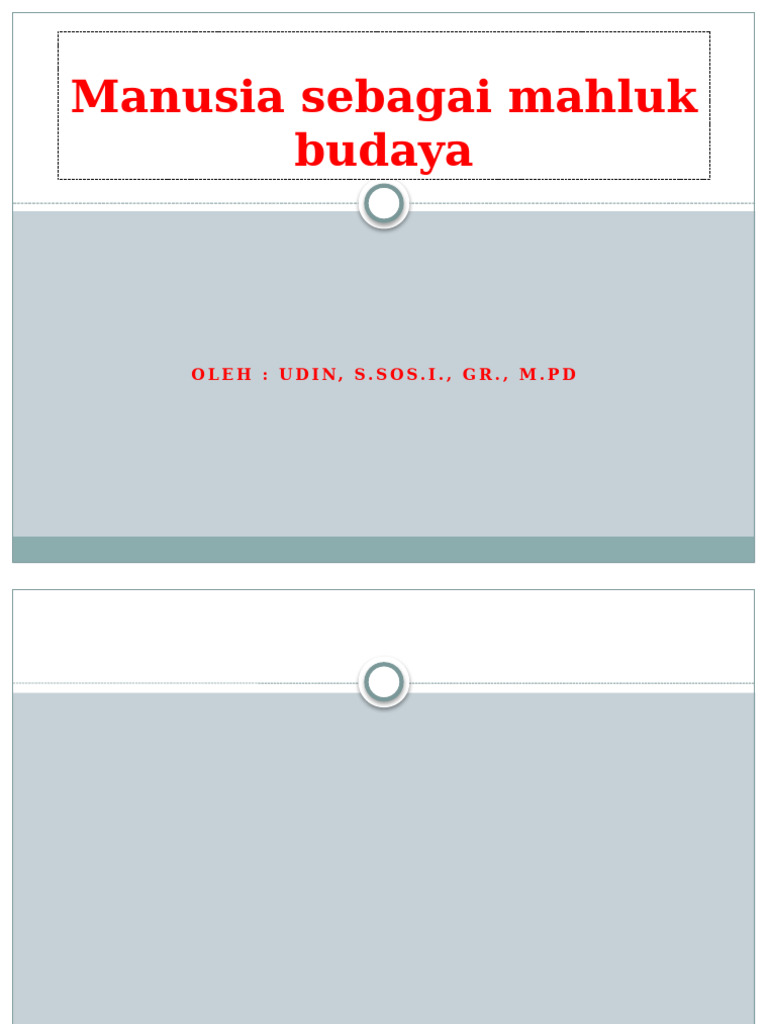 Manusia Sebagai Mahluk Budaya | PDF