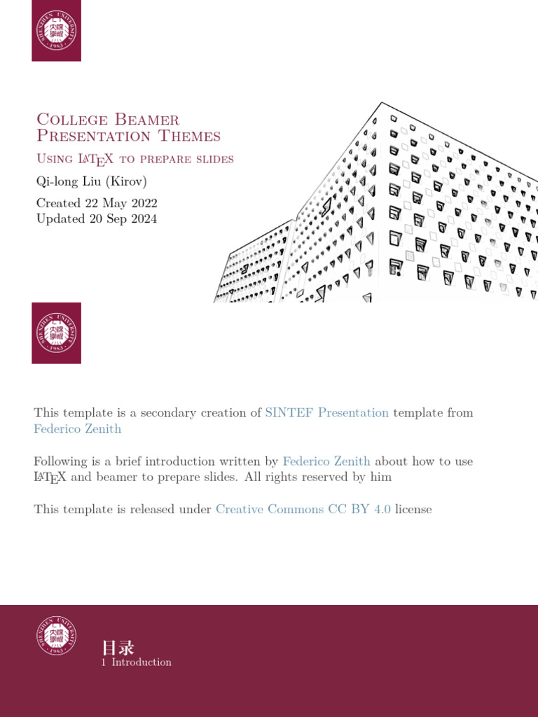 College Beamer Presentation Themes: Using L TEX To Prepare Slides | PDF | Typefaces | Computing