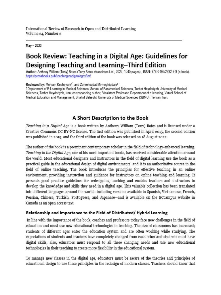 BOOK REVIEW TEACHING | PDF | Educational Technology | Teaching Method