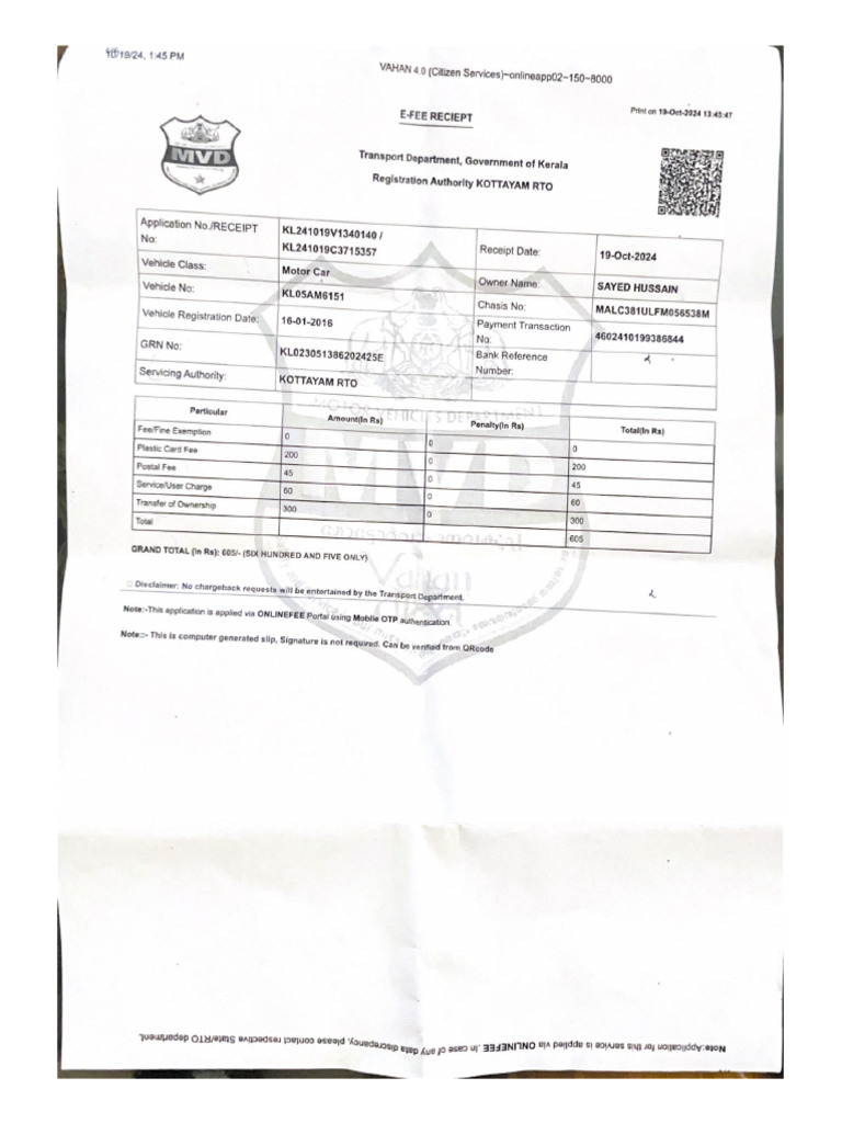 VAHAN 4.0 (Citizen Services) - Onlineapp02-150-8000 | PDF