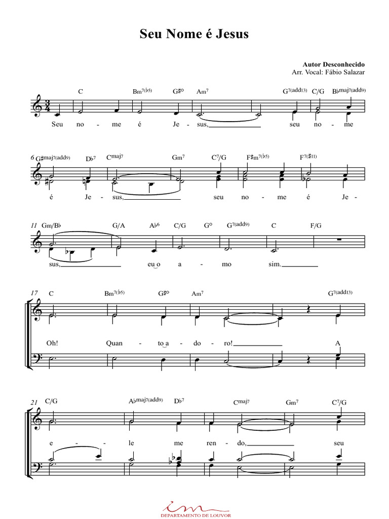 Flauta - Seu Nome É Jesus - Coro | PDF