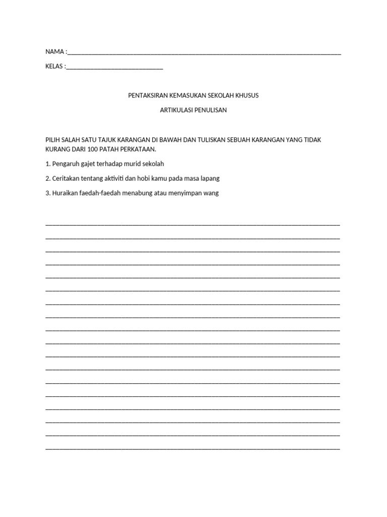 Soalan PKSK Artikulasi Penulisan | PDF