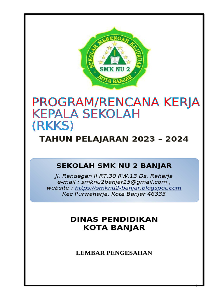 Program Kerja Kepala Sekolah | PDF