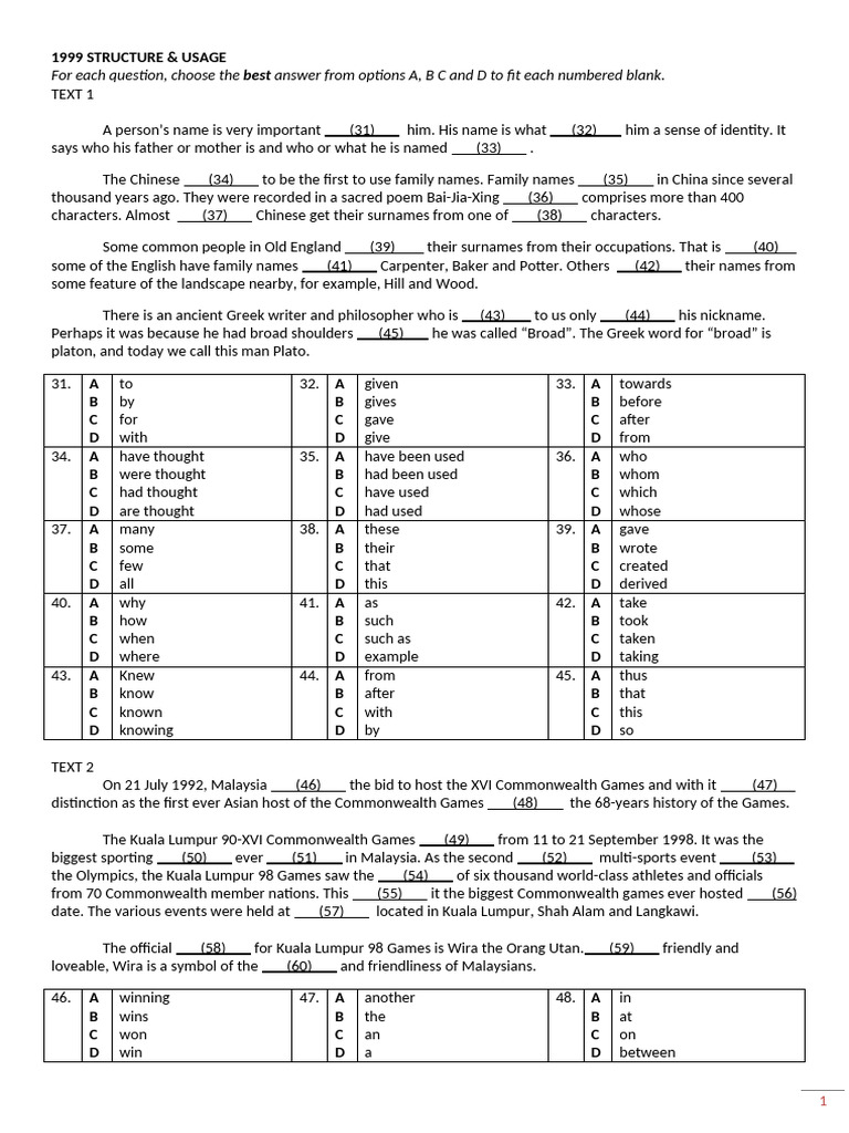 UEC Junior Structure Use Edited | PDF | Peafowl | Paper