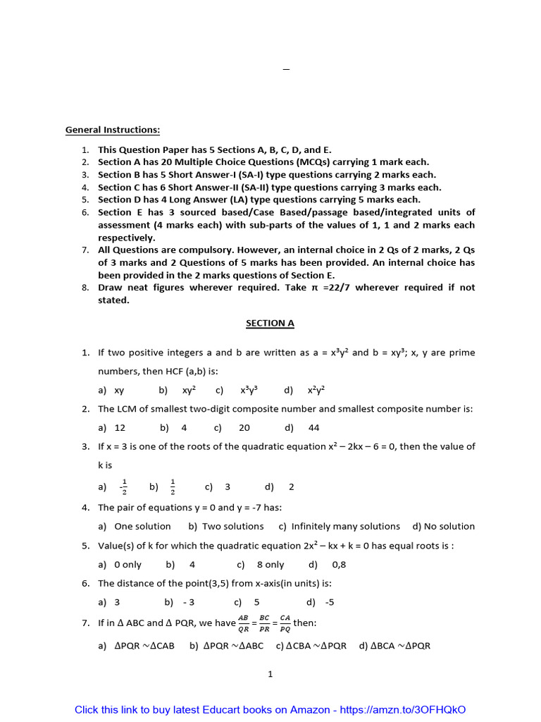 Basic Maths Sample Paper | PDF | Circle | Elementary Geometry