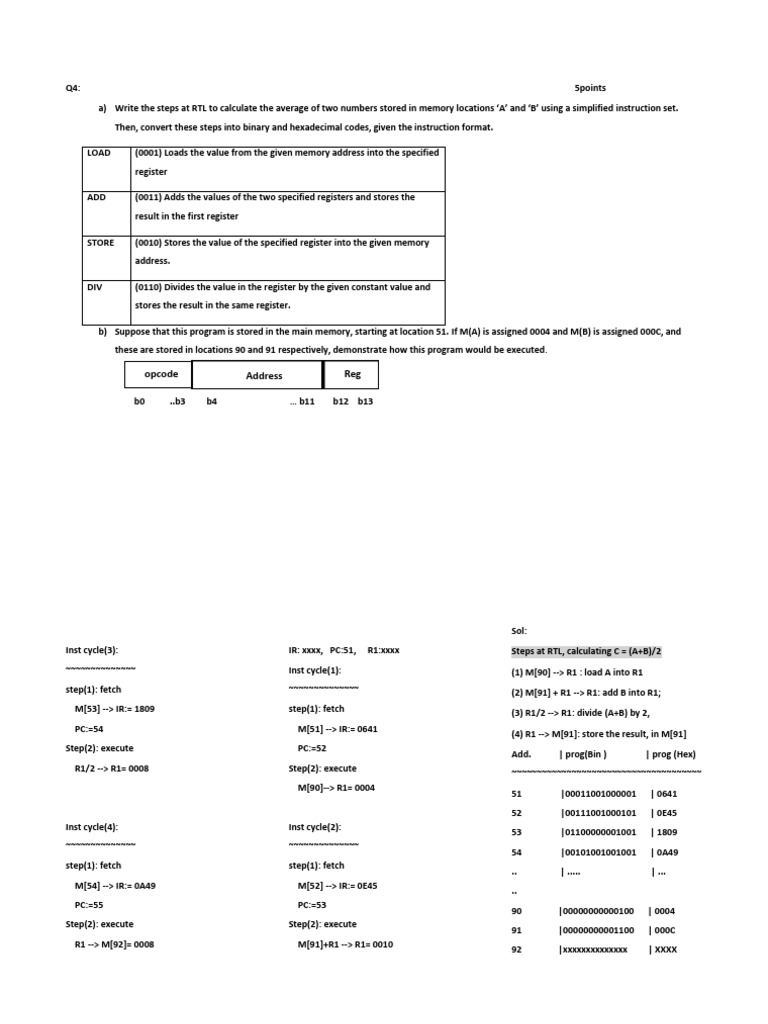 Answer Q4 MidExam09June2024 IT222 | PDF | Computer Science | Digital Electronics