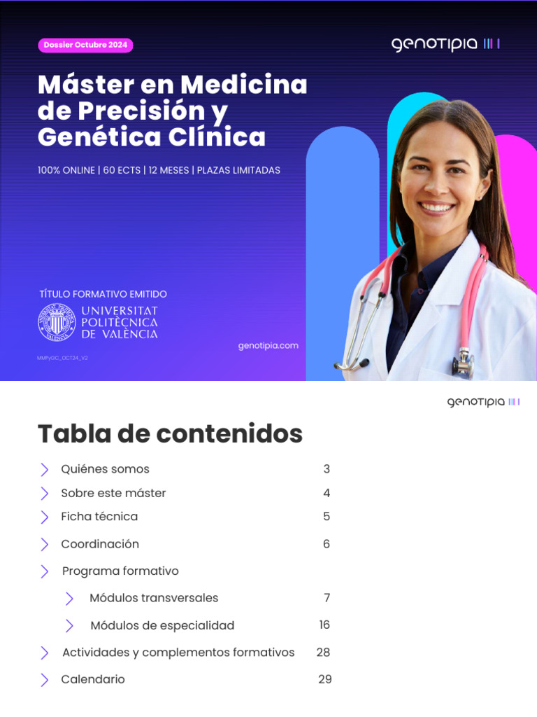 Máster en Genómica y Medicina de Precisión | PDF | Medicina ...