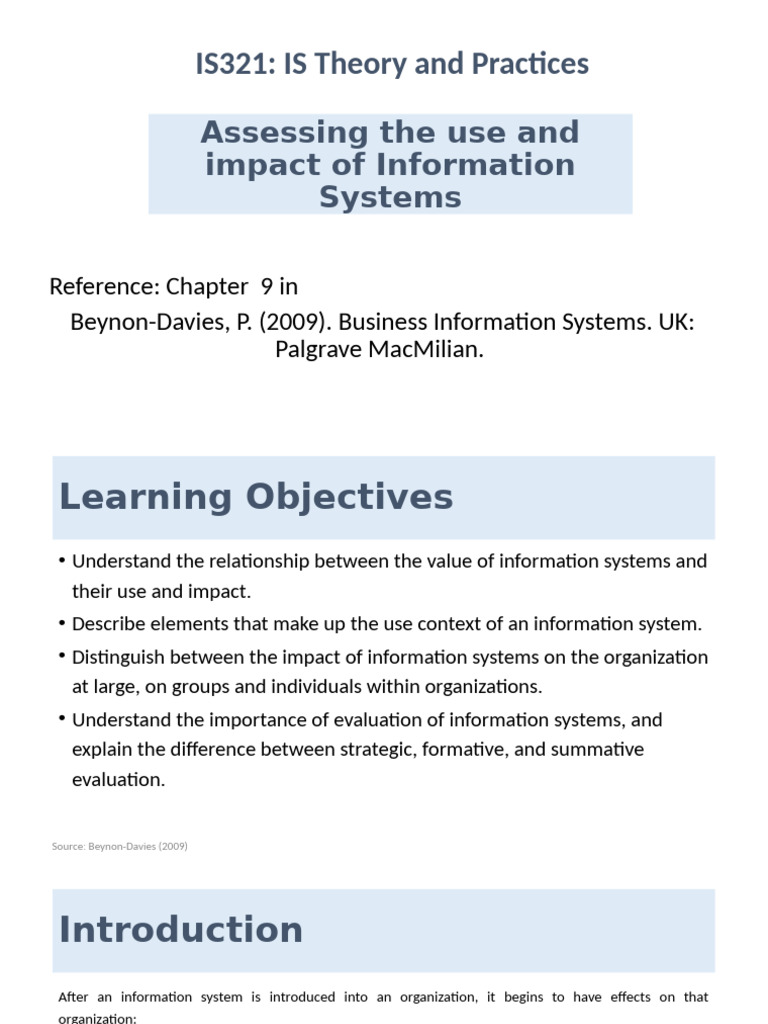 IS321 Lecture 7 Assessing The Use and Impact of Information Systems | PDF | Usability | Evaluation