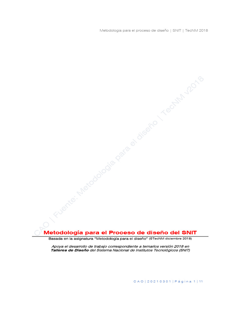 Metodologia SNIT | PDF | Diseño | Evaluación