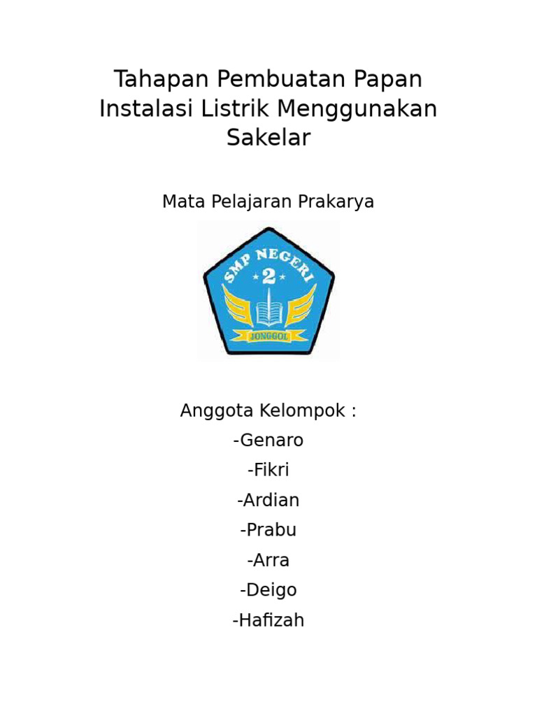 Pembuatan Papan Instalasi Listrik | PDF | Teknologi & Rekayasa