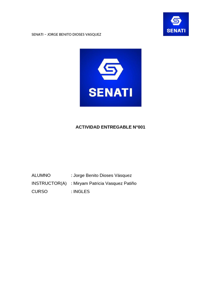 Actividad Entregable N°001 Ingles | PDF