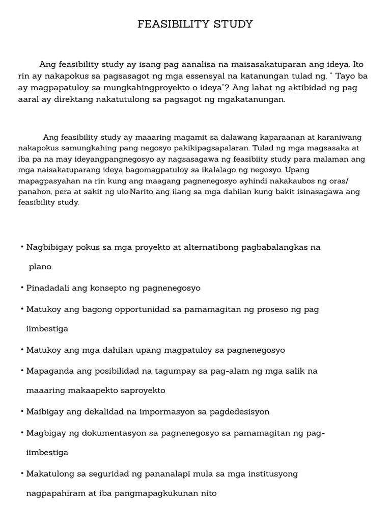 FEASIBILITY STUDY Style 1 | PDF