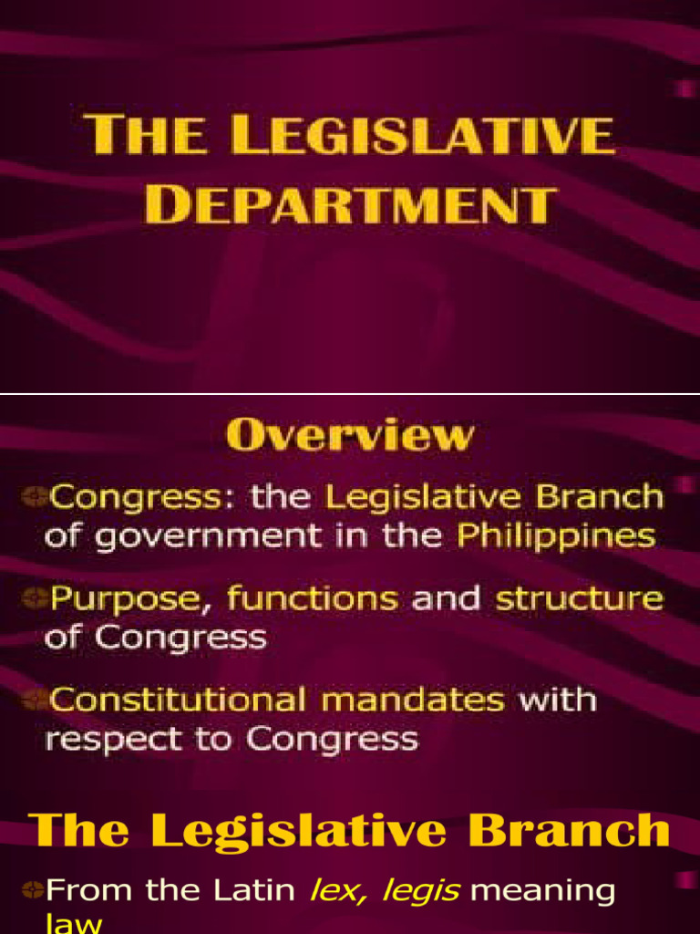 Legislative Department | PDF