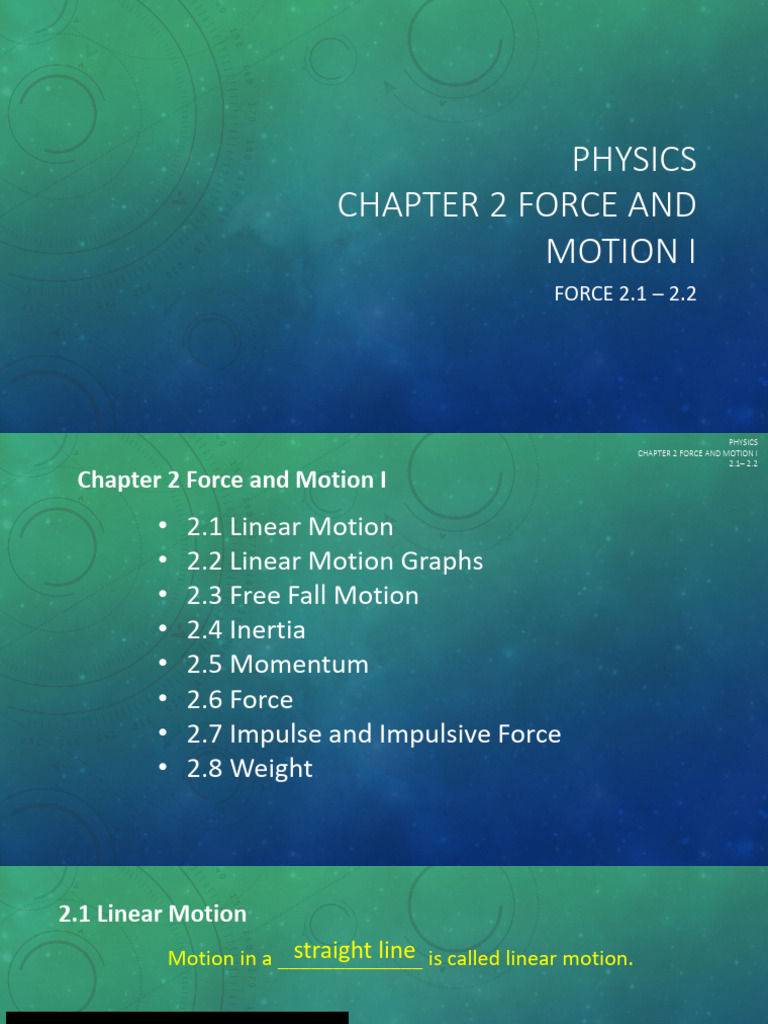 Physics Chapter 2 Force and Motion I | PDF | Acceleration | Velocity