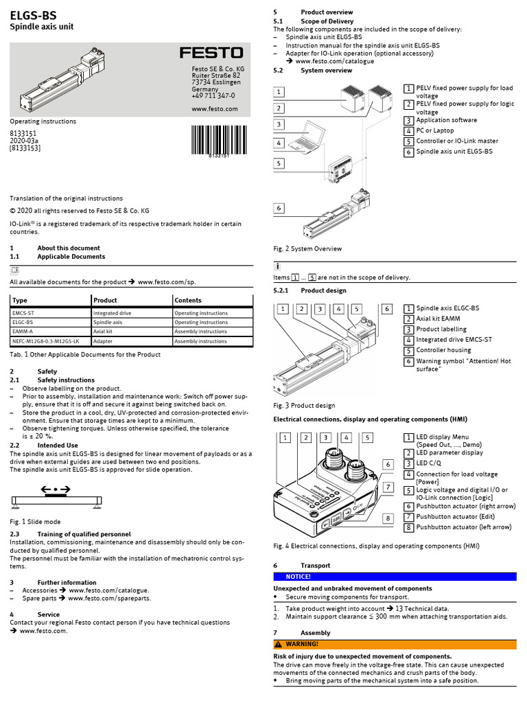 ELGS BS Operating Instr 2020 03a 8133153g1 | PDF | Power Supply | Force