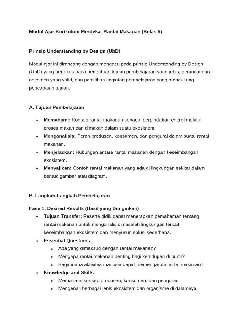 Modul Ajar Ubd | PDF