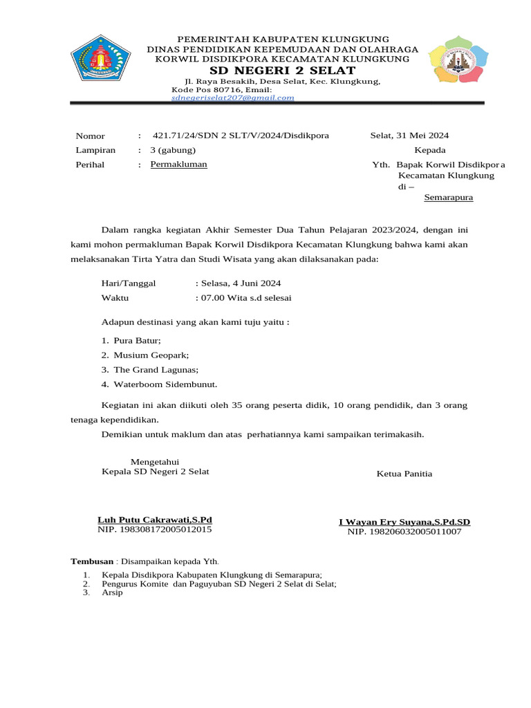 Surat Tamasya 2024 | PDF | Sains & Matematika