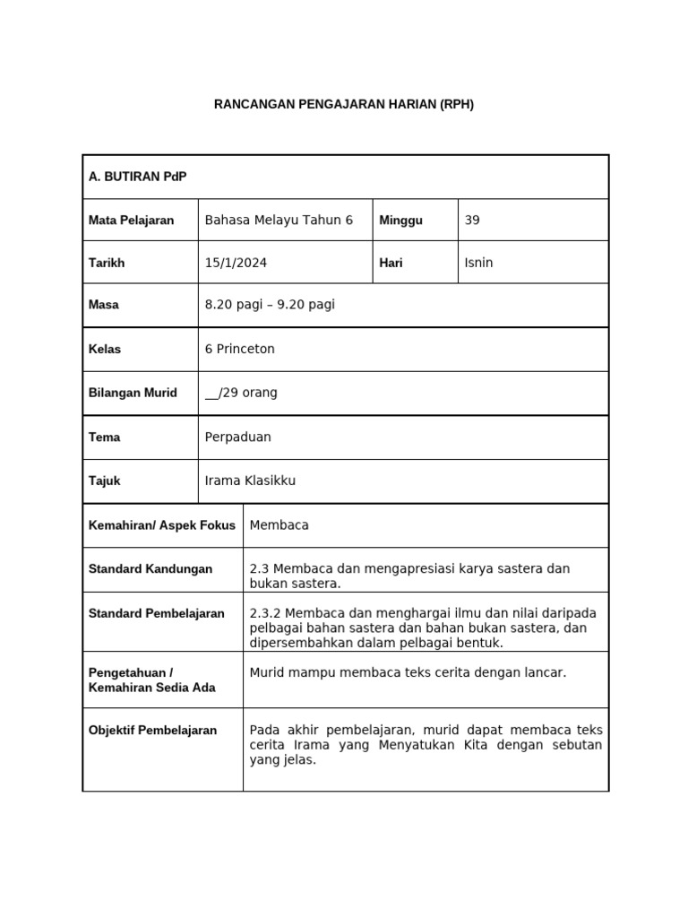 M3-RPH BM 15 Januari 2024 Isnin | PDF
