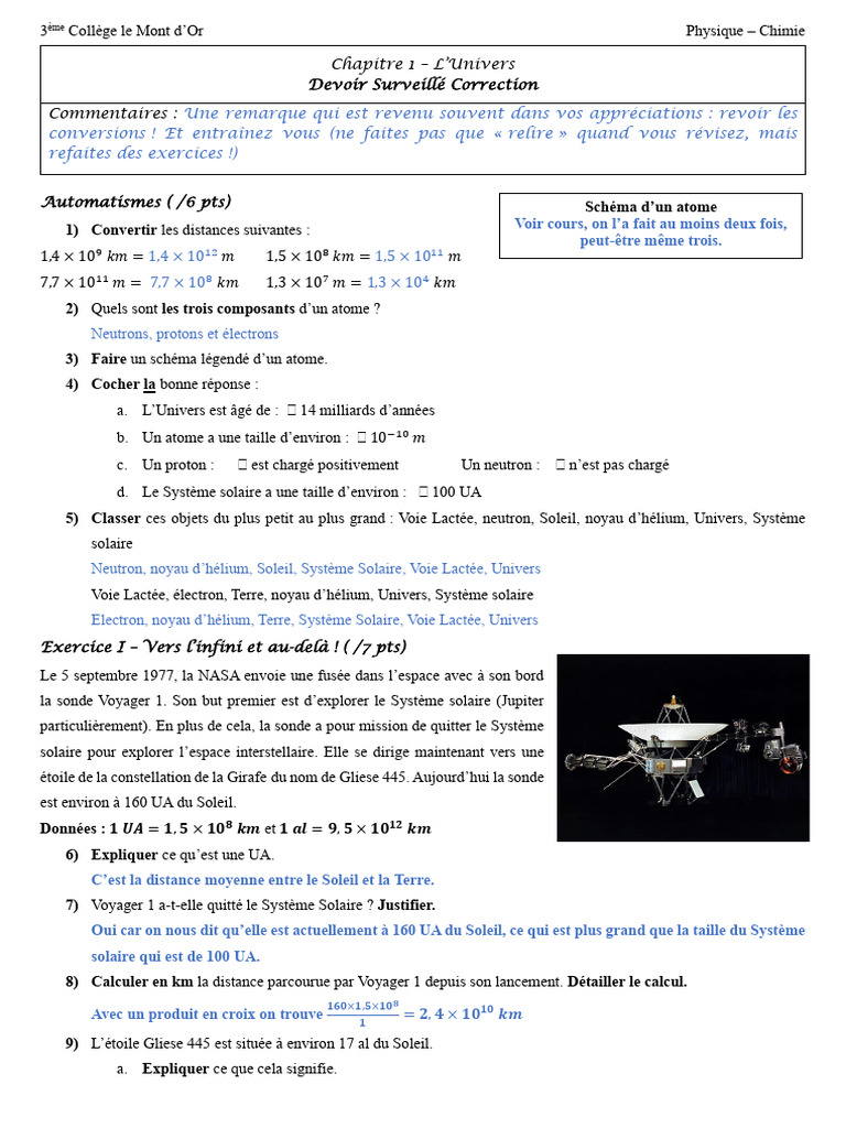 Distance de Gliese 445 et Voyager 1 | PDF | Jupiter | Programme Voyager