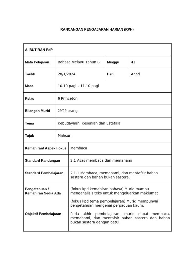 M5-RPH BM 28 Januari 2024 Ahad | PDF
