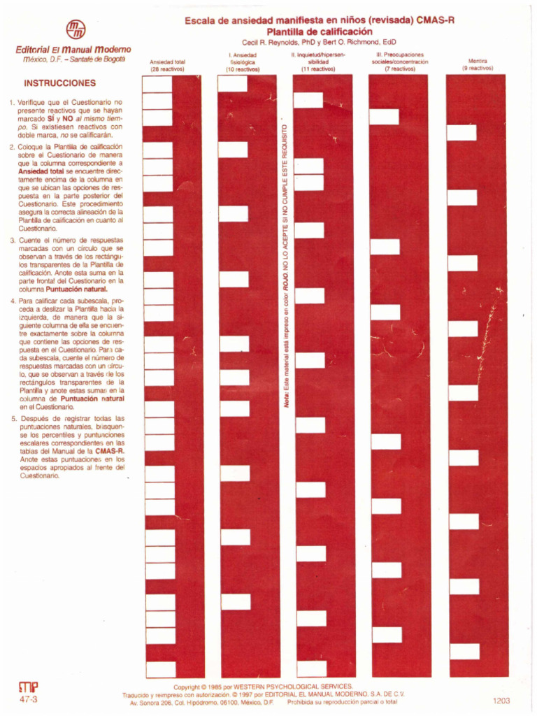 Revisión Cmas-R | PDF