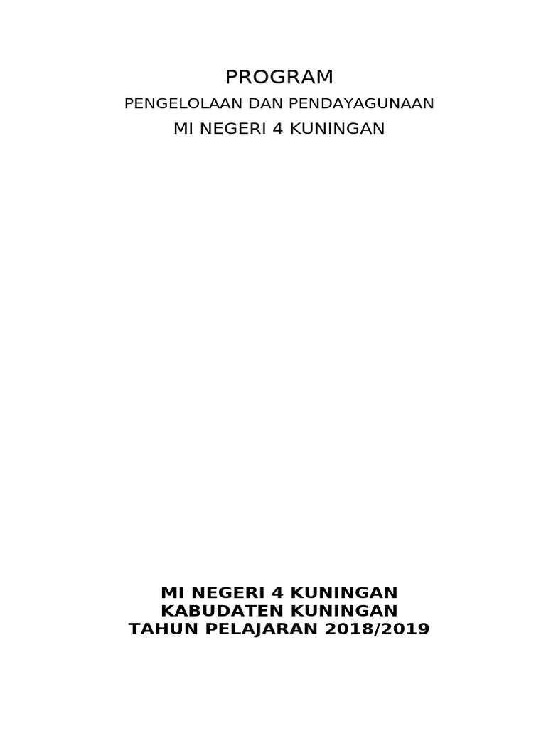 3.1.4 Program Pengelolaan Dan Pendayagunaan | PDF