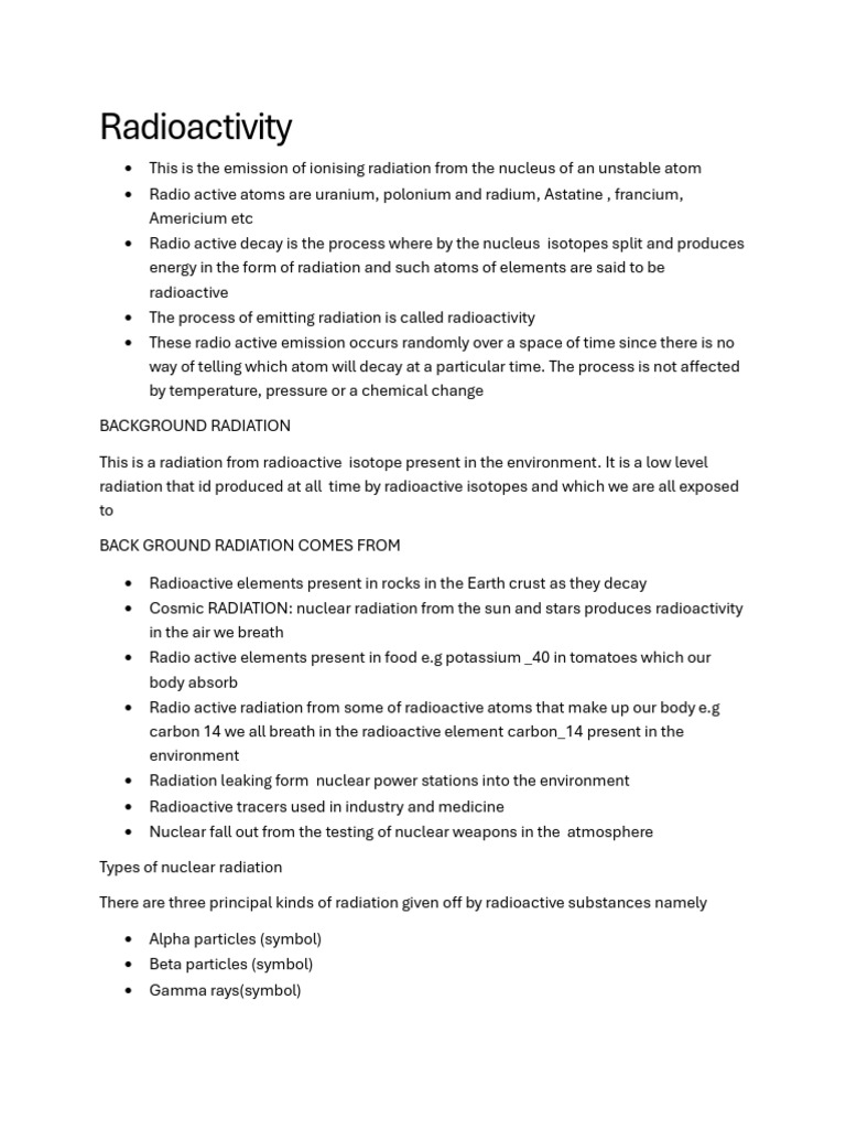 Radioactivity | PDF | Radioactive Decay | Gamma Ray