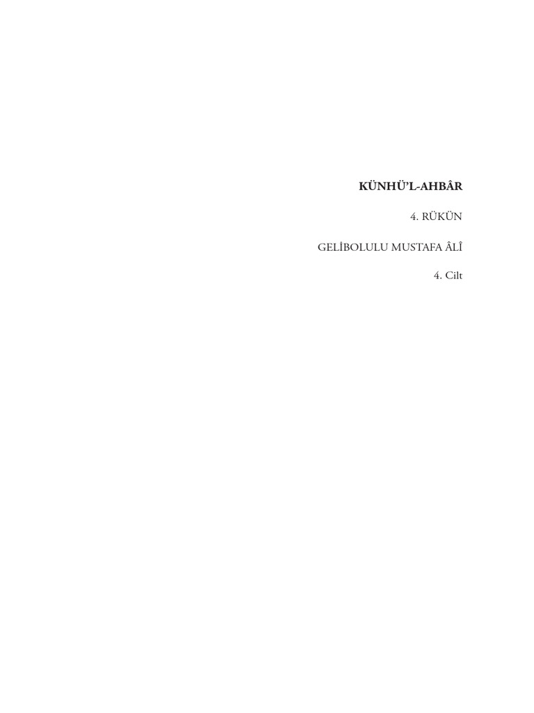 Künhü'L-Ahbâr Cilt 4 | PDF