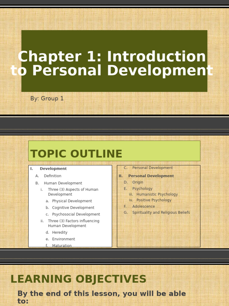 Personal Development Chapter 1 and 2 First Reporting | PDF ...