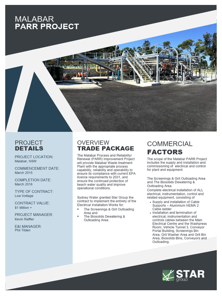 Malabar PARR Project Information | PDF | Electrical Wiring ...