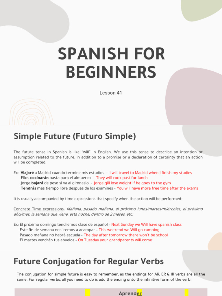 Lesson 41 - Futuro Simple | PDF