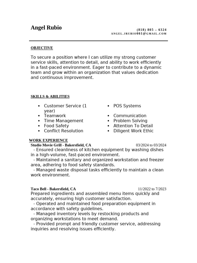 Angel Rubio: Objective | PDF | Business