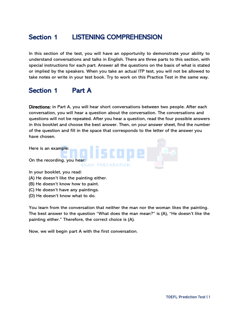 TOEFL Prediction Test A | PDF