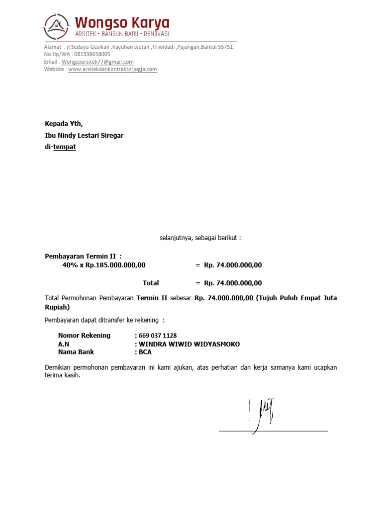 Permohonan Termin 2 Bunindy 080224 | PDF