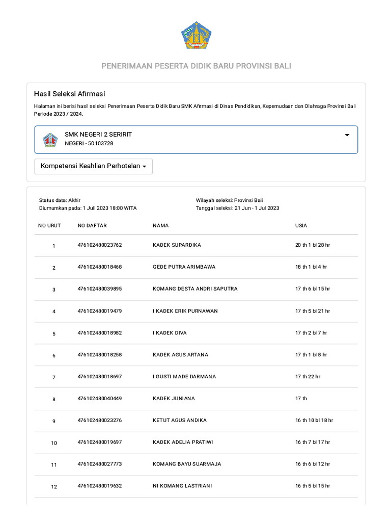 SIAP PPDB Online - Provinsi Bali | PDF