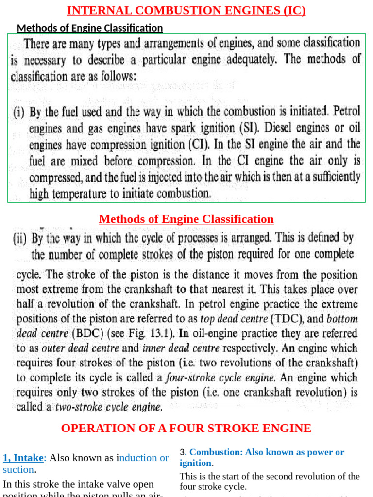 Internal Combustion Engine Operations | PDF | Internal Combustion ...