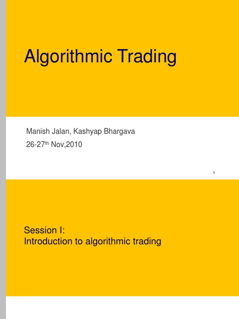 Algorithmic Trading Workshop | PDF | Algorithmic Trading | High ...