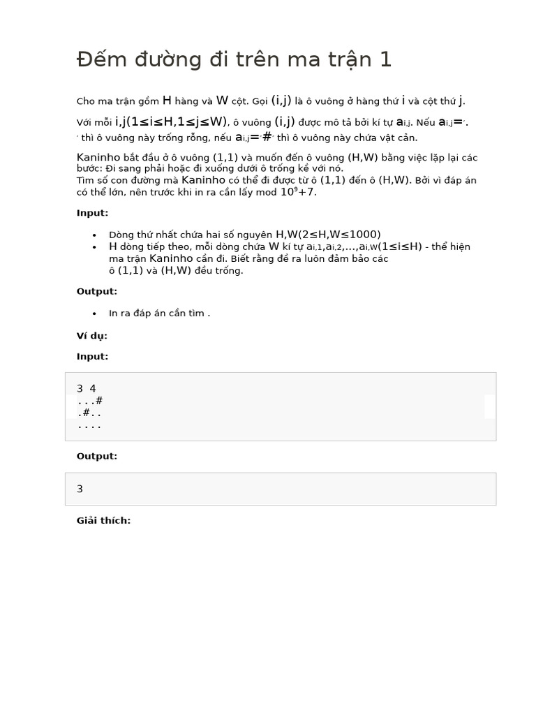 QHD - Dem Duong Di Tren Ma Tran | PDF