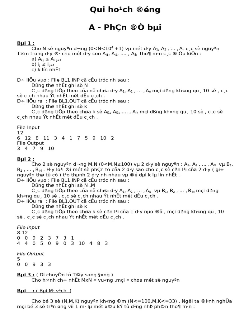 Bai Tap Quy Hoach Dong | PDF