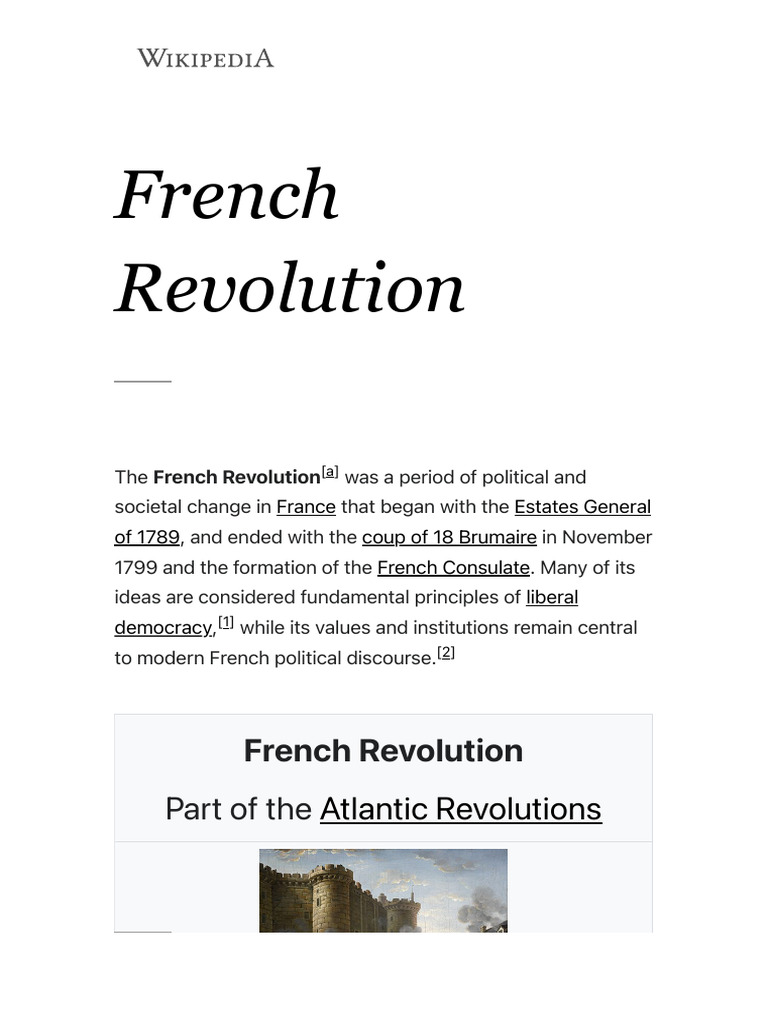 French Revolution - Wikipedia Detailed | PDF | Maximilien Robespierre ...