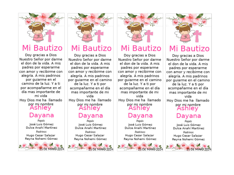 Oraciones Mi Bautizo | PDF