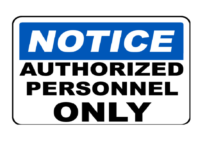 Authorized Personel Only | PDF